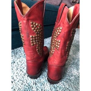 Frye | Shoes | Frye Billy Hammered Stud Burn Red Leather Boots | Poshmark
